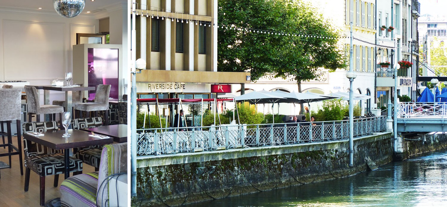 Riverside Café au bord du Rhône, une belle vue
